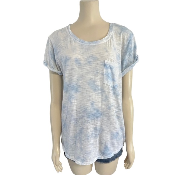 a.n.a | Tops | Ana A New Approach Blue Tie Dye Cloud Pocket Tshirt ...